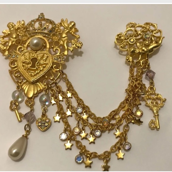 Kirks Folly | Jewelry | Vintage Kirks Folly Chatelaine Angles Heart ...